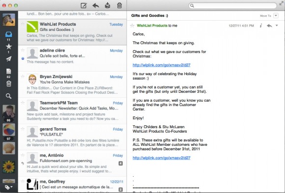 Sparrow : Le client email pour Mac OSX qui a un goût d’iOS – 65BITS